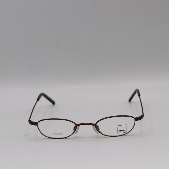 Massimo | Accessories | Unisex Oval Burgandy Thin Rim Titanium Frame ...